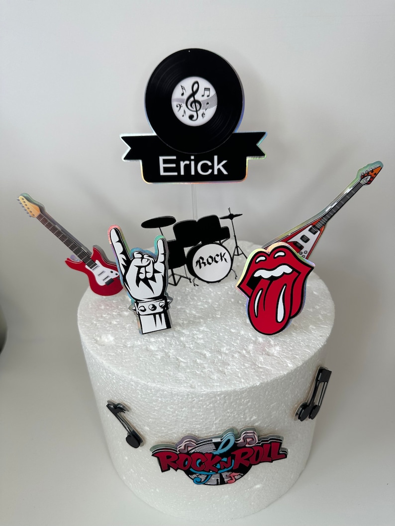 Rock N Roll Cake Topper Rock N Roll Birthday Party - Etsy