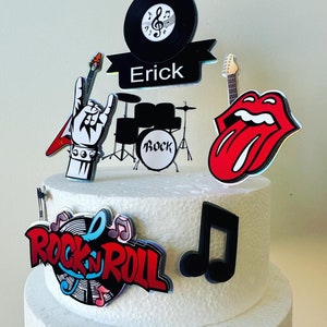 Rock N Roll Cake Topper - Rock N Roll Birthday Party - Etsy