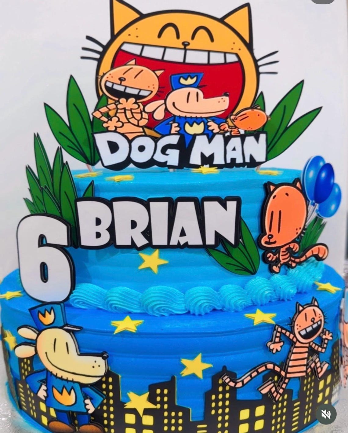Dog Man Cake Topper - Kids Birthday Party Decoration - Etsy