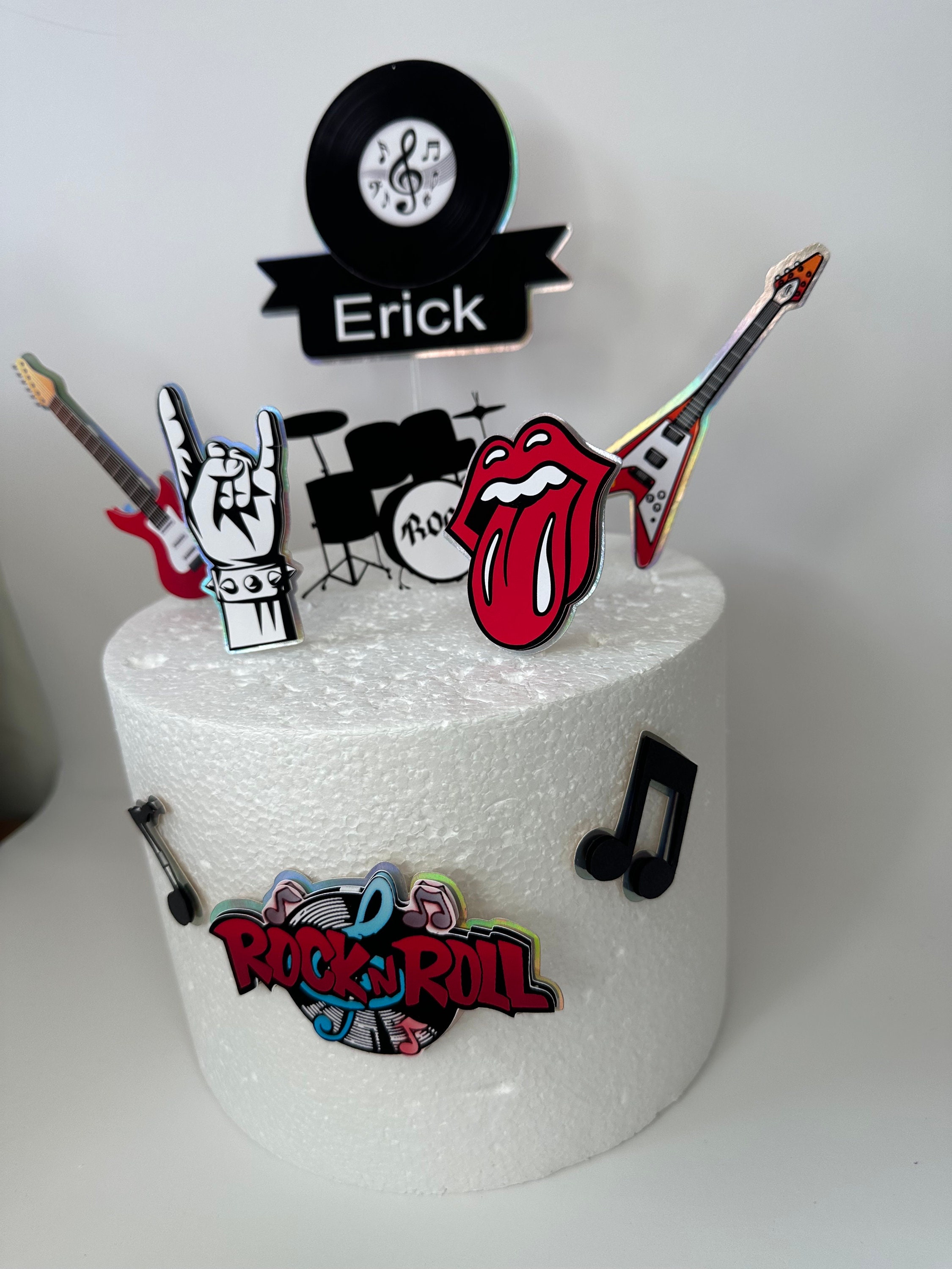 Rock N Roll Cake Topper Rock N Roll Birthday Party - Etsy