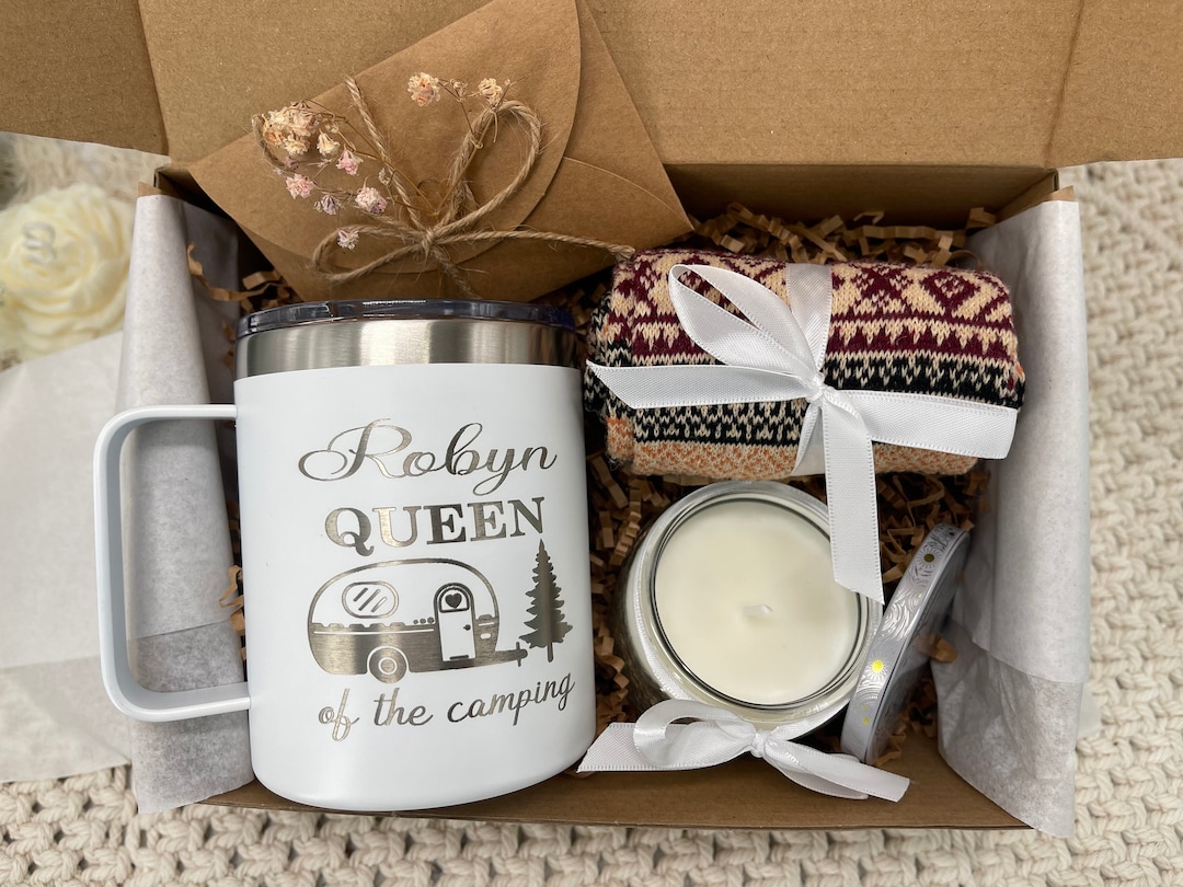 Personalized Camping Gift for Her Happy Queen of Camping Women Gift Box ...