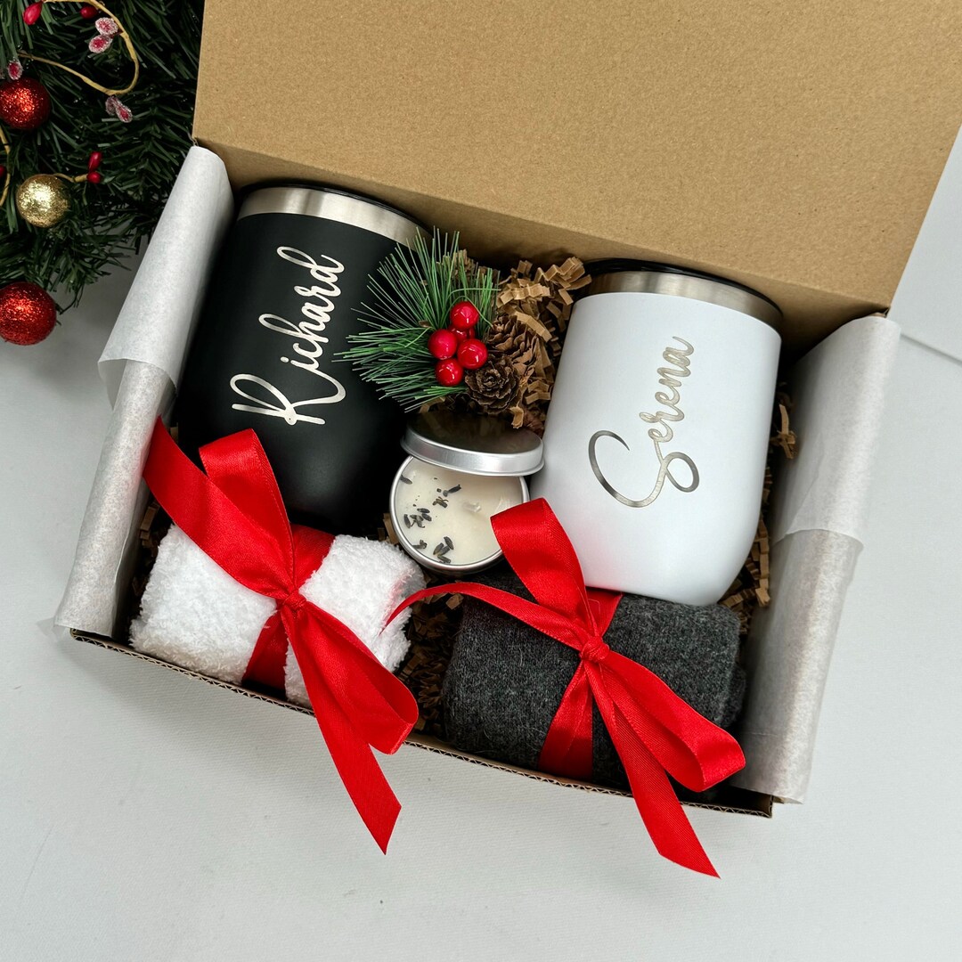 Personalized Merry Christmas Gift for Two Holidays Custom Gift Basket ...