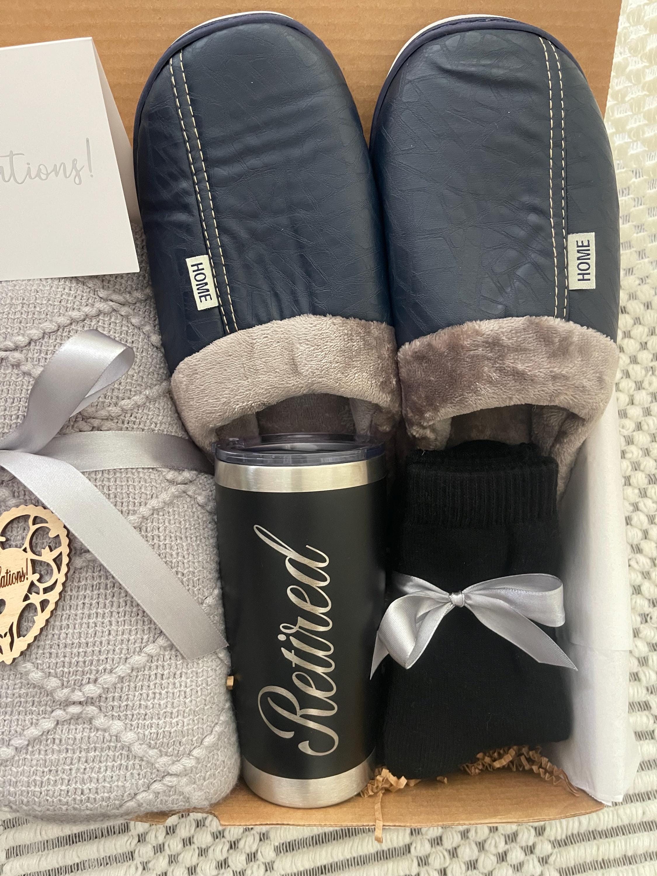 Personalized Happy Retirement Gift for Men With Blanket Slippers Set ...