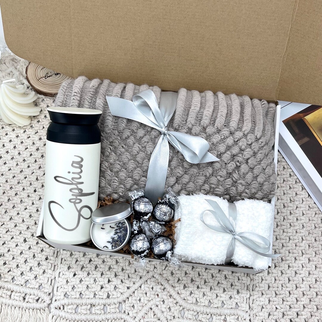 Hygge Gift Box for Her With Blanket and Tumbler Cozy Gift Sending Hugs ...