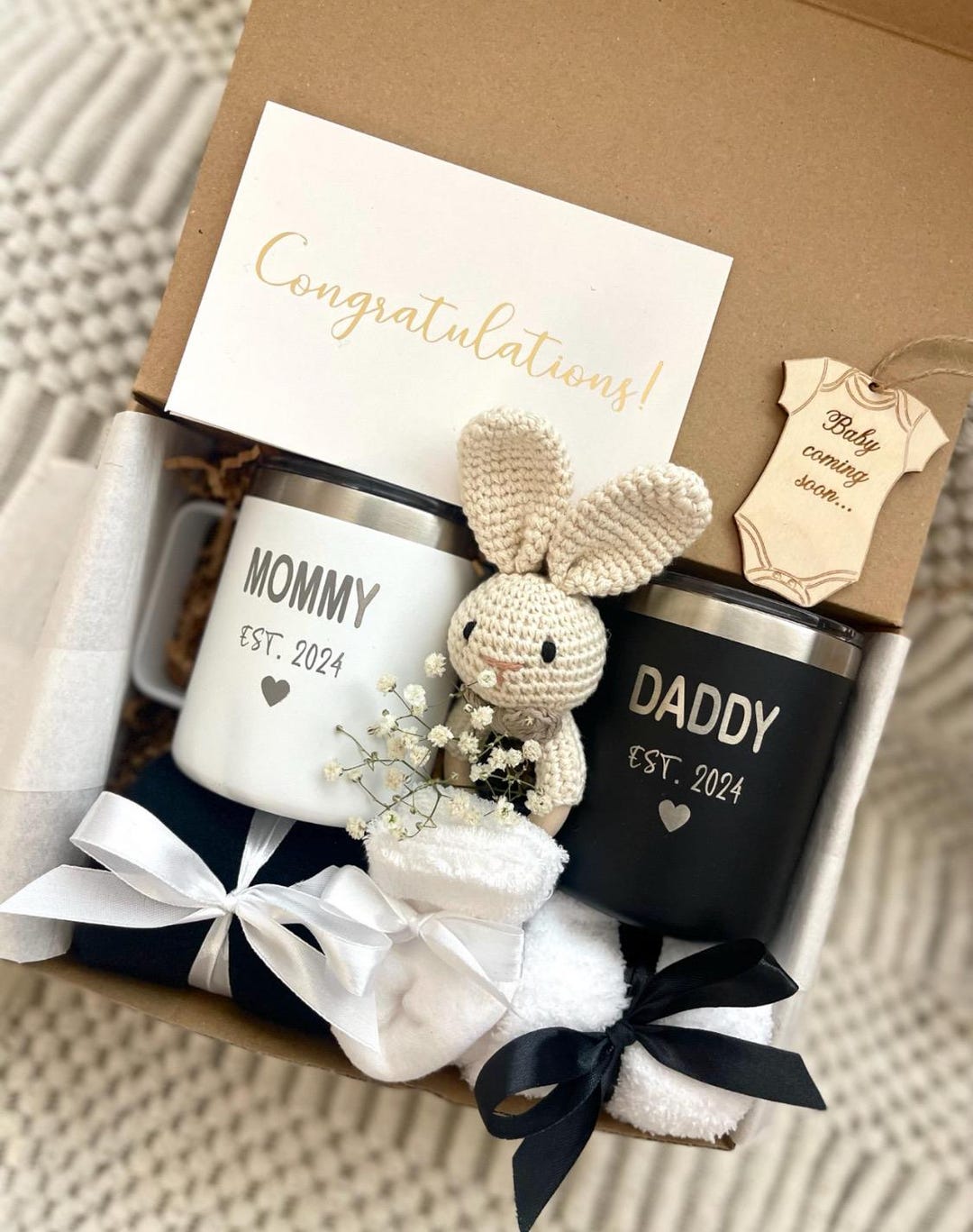 New Parents Gift Box for New Mom, New Dad & Baby, New Baby Gift Basket ...