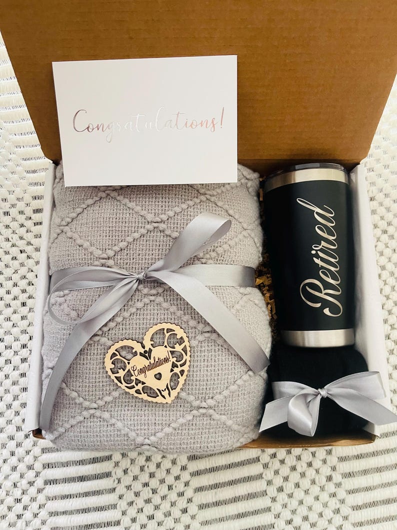 Personalized Happy Retirement Gift for Men With Blanket Slippers Set ...