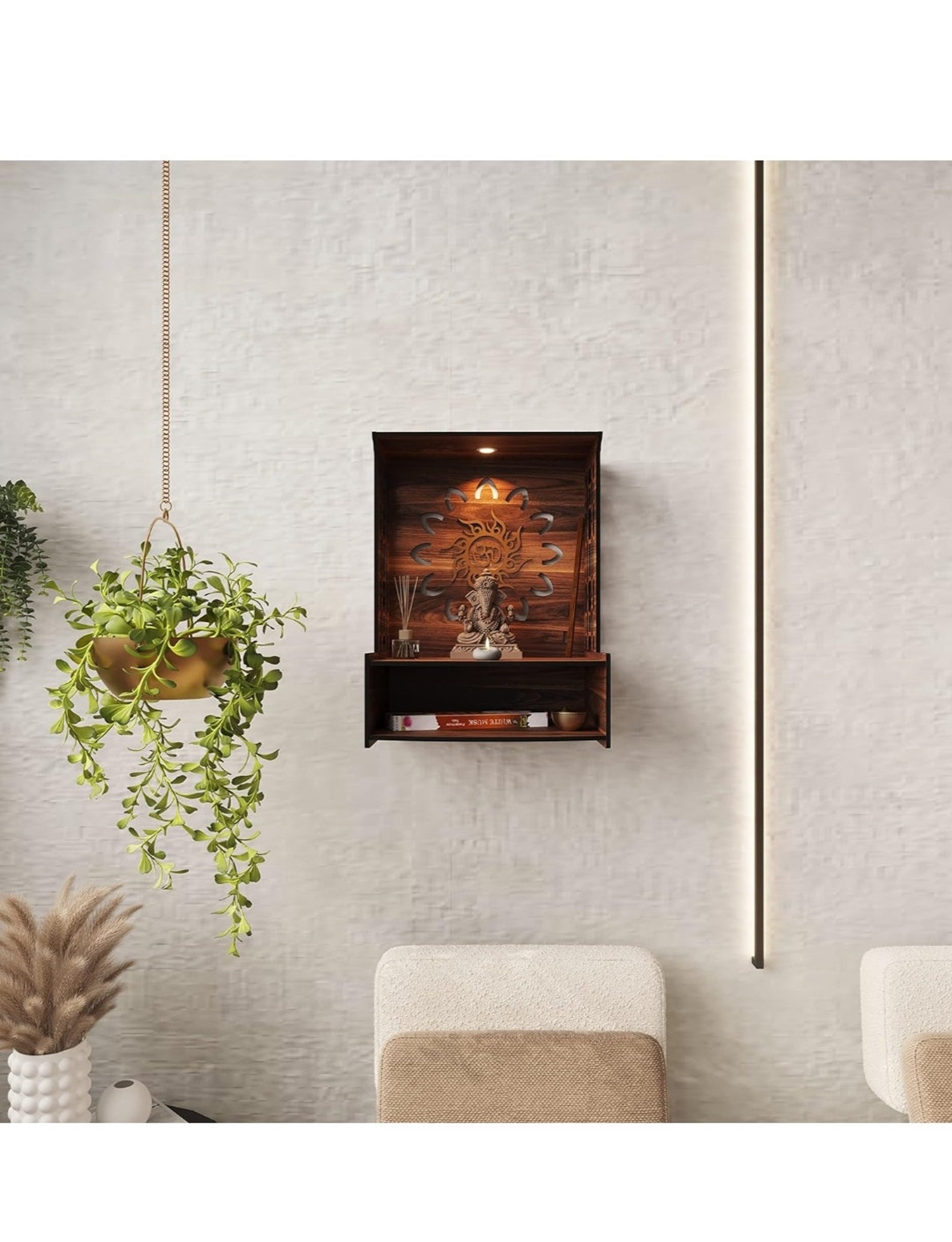 Beautiful Wooden Temple for Home and Office, Mandir Pooja Ghar Mandap ...