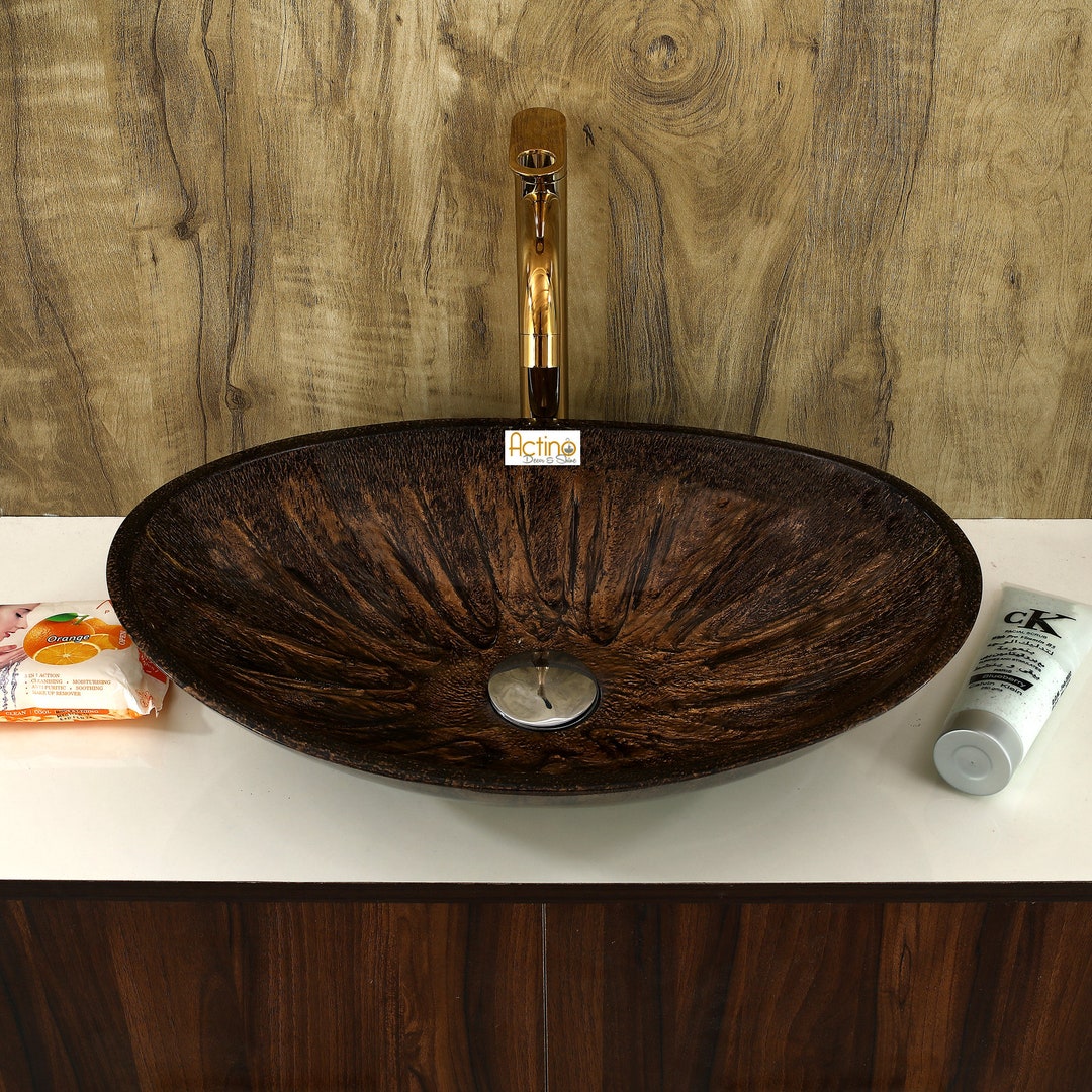 Brown Colour Handmade Bathroom Sink, Stylish Wash Basin, Colourful Wash ...
