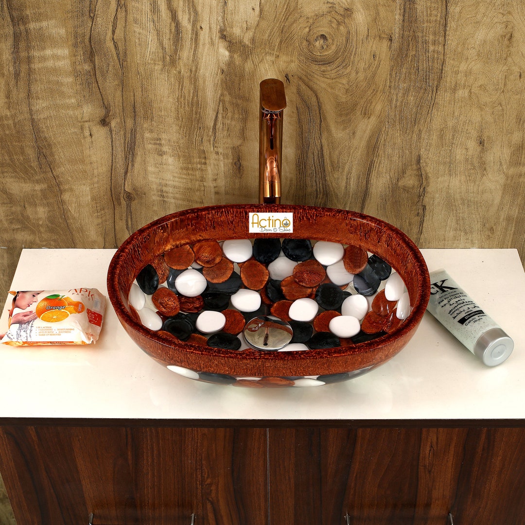 Multi Colour Handmade Bathroom Sink, Stylish Wash Basin, Colourful Wash ...