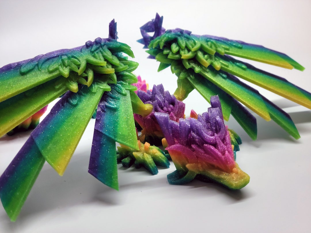 Infinity Dragon, Flexible Dragon, 3D Printed Articulated Dragon, Fidget ...