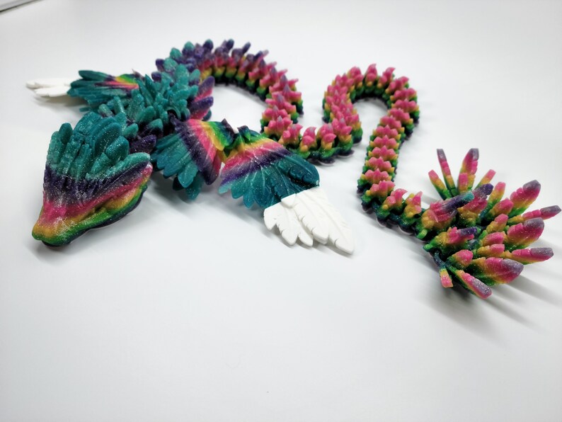 Feathered Dragon, Flexible Dragon, 3D Printed Articulated Dragon ...