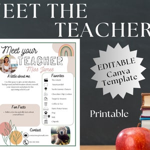 Meet the Teacher Canva Template, INSTANT DOWNLOAD, Back to School, All ...