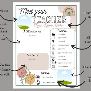 Meet the Teacher Canva Template, INSTANT DOWNLOAD, Back to School, All ...