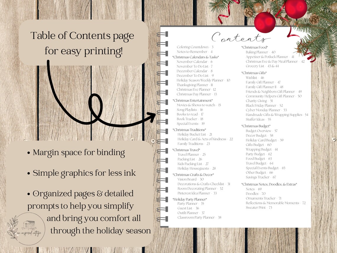 Christmas Planner Printable, INSTANT DIGITAL DOWNLOAD, Christmas ...