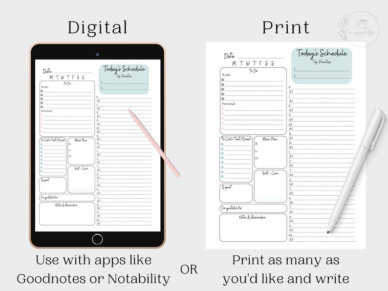Daily Planner Printable, INSTANT DOWNLOAD, Planner Printable, to Do ...