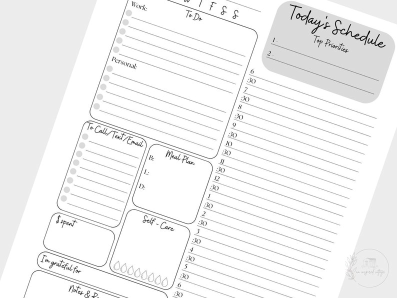 Daily Planner Printable, INSTANT DOWNLOAD, Planner Printable, to Do ...