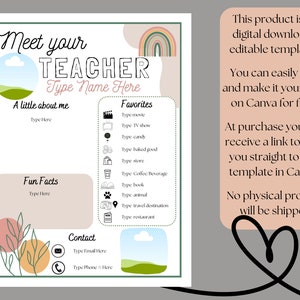 Meet the Teacher Canva Template, INSTANT DOWNLOAD, Back to School, All ...