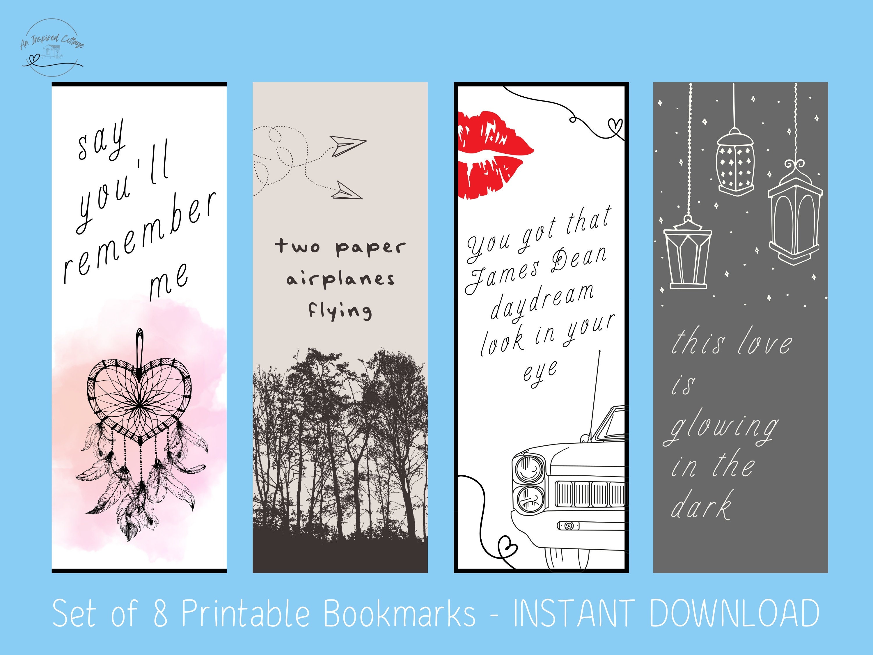 Taylor Swift 1989 Bookmarks, INSTANT DOWNLOAD, Printable Bookmarks ...