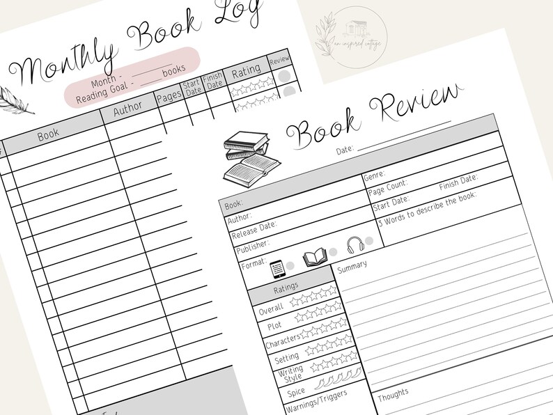 Book Planner, INSTANT DOWNLOAD, Printable Planner, Bookstagram Planner ...