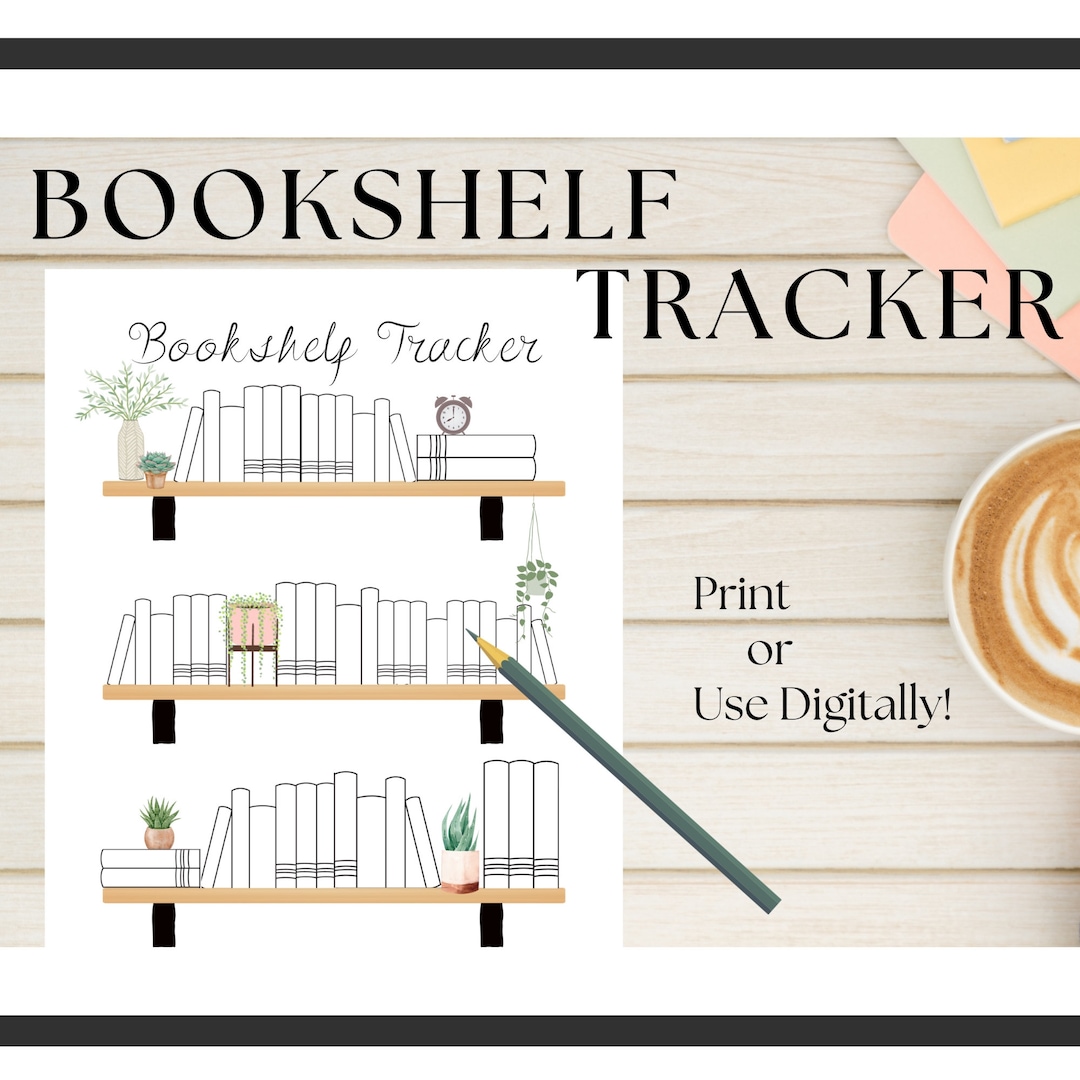 Bookshelf Tracker, INSTANT DOWNLOAD, Printable Reading Tracker, Digital ...