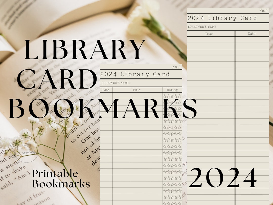 Library Card Bookmarks INSTANT DOWNLOAD 2024 Bookmark - Etsy