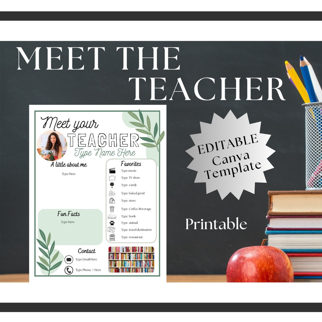 Meet the Teacher Canva Template, INSTANT DOWNLOAD, Back to School, All ...