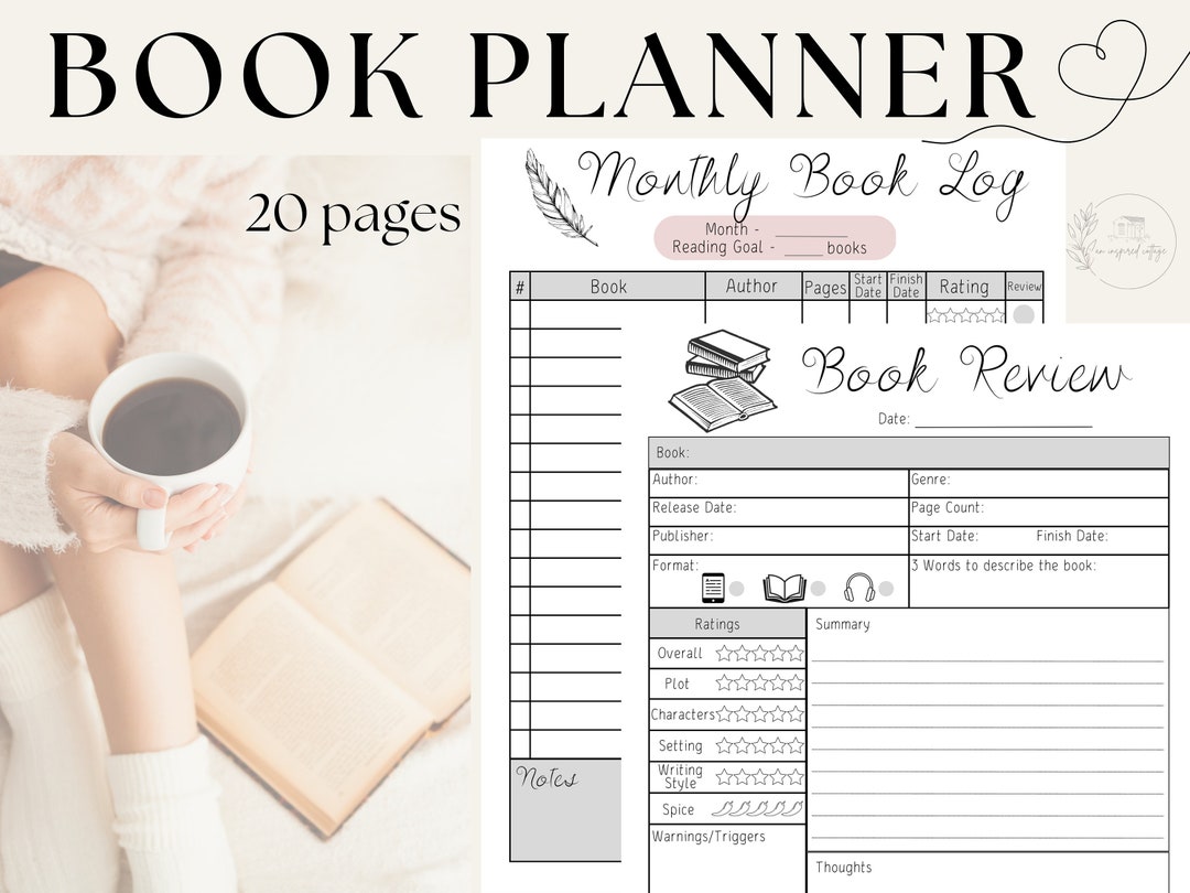 Book Planner INSTANT DOWNLOAD Printable Planner Bookstagram - Etsy