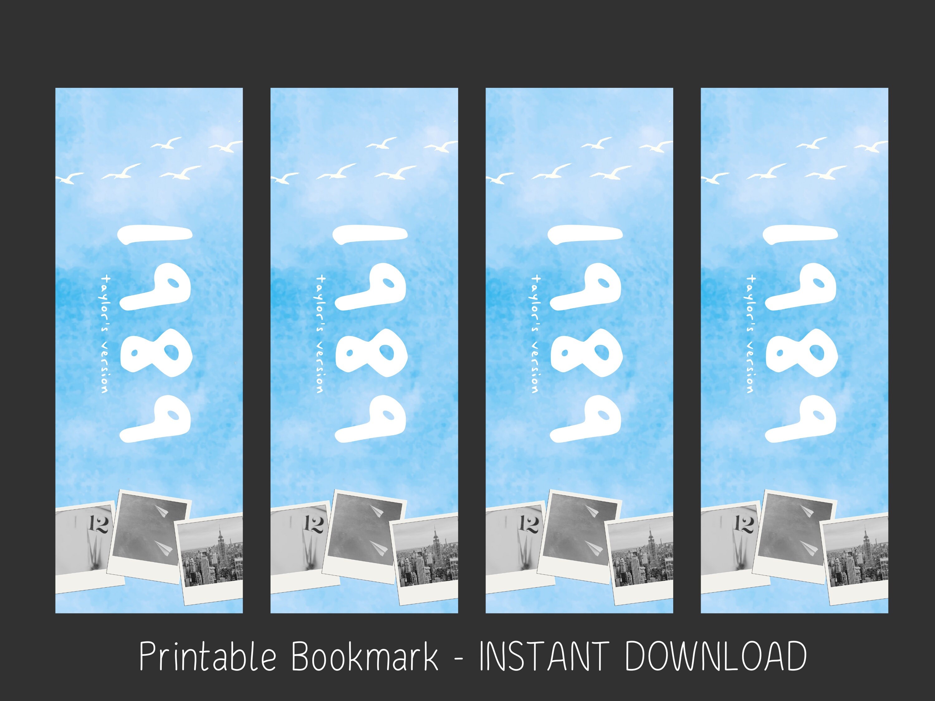 Taylor Swift 1989 Bookmark, INSTANT DOWNLOAD, Taylor's Version ...