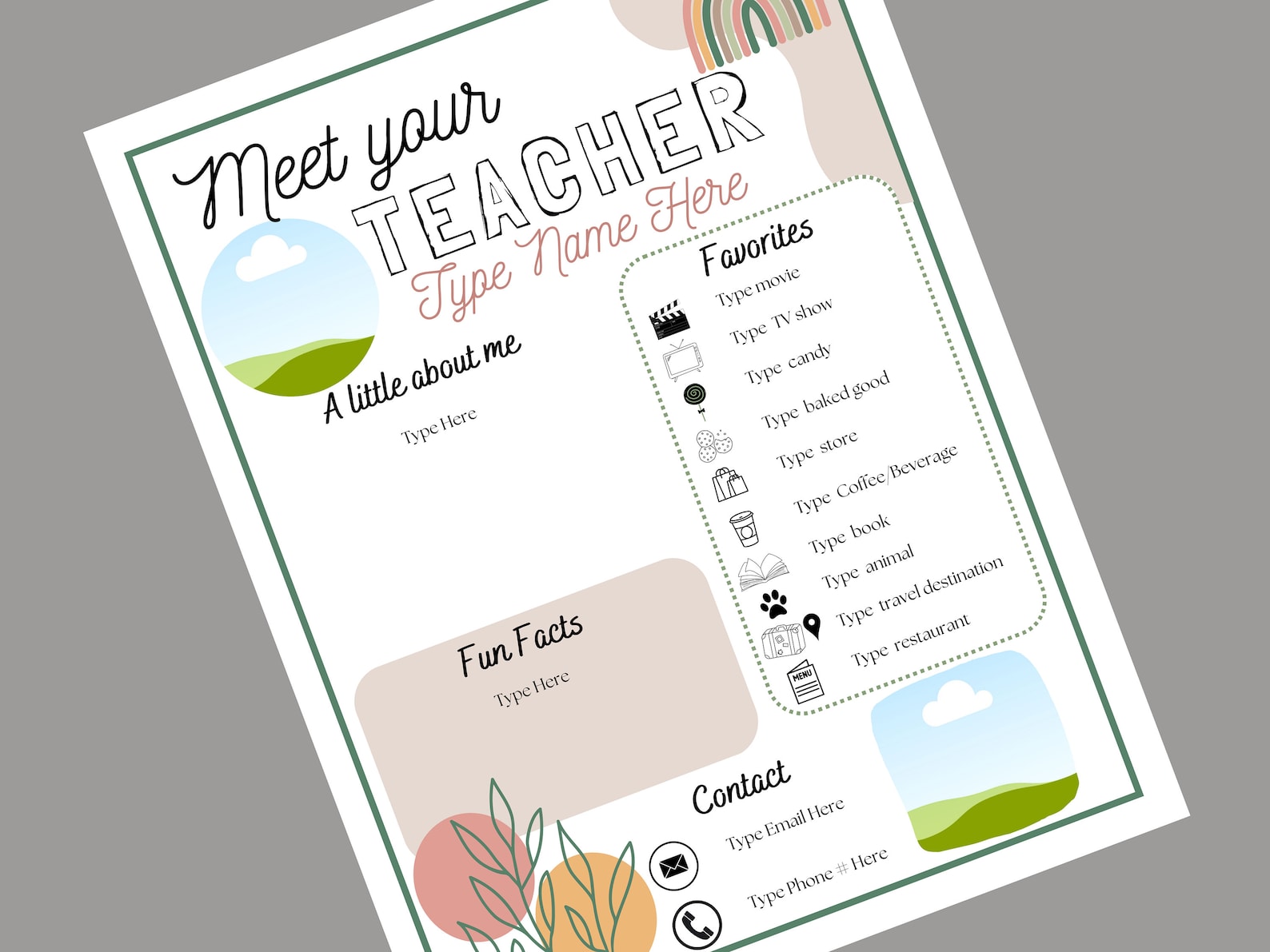 Meet the Teacher Canva Template, INSTANT DOWNLOAD, Back to School, All ...