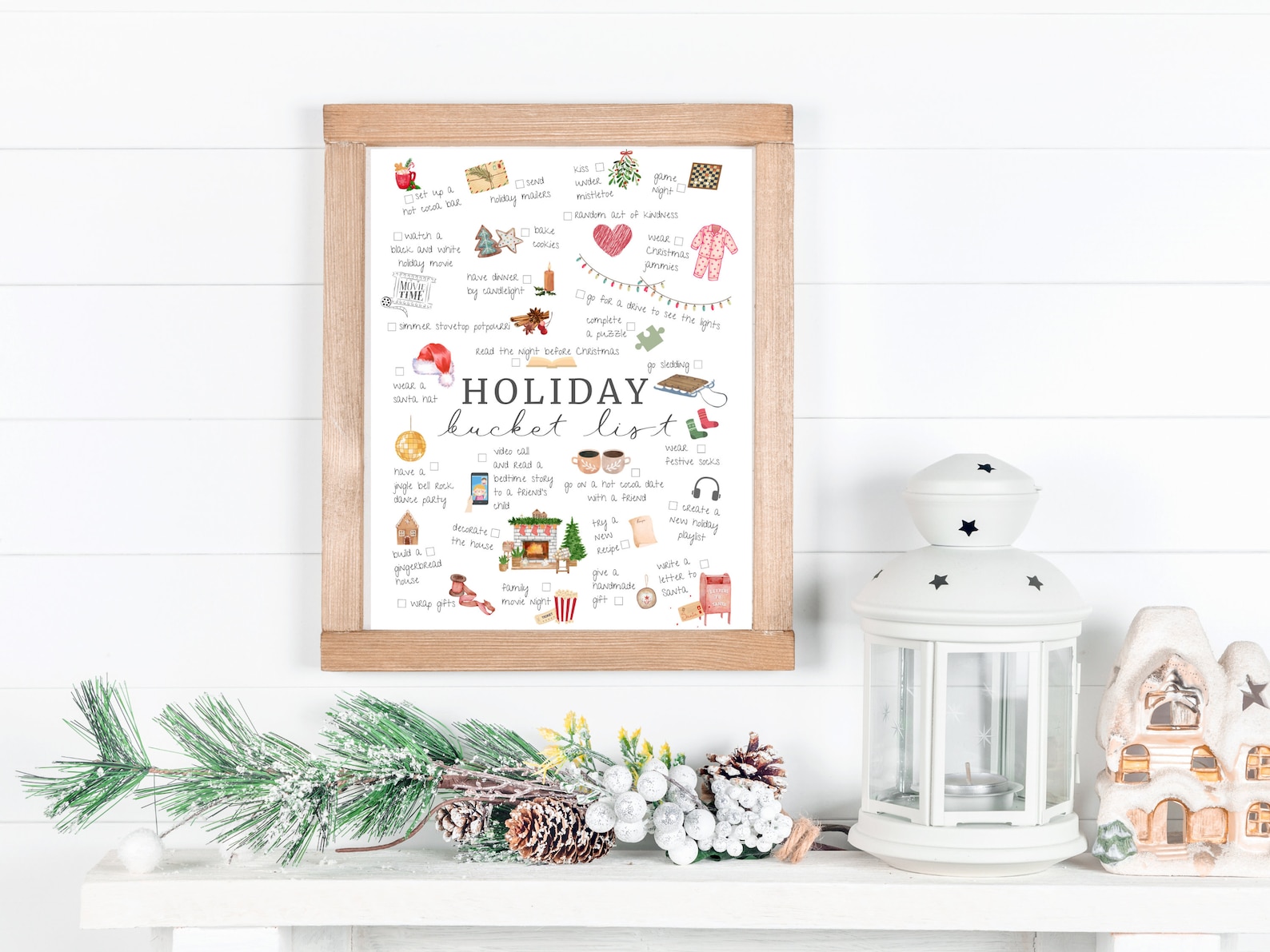 Holiday Bucket List Printable, INSTANT DOWNLOAD, Christmas Bucket List ...