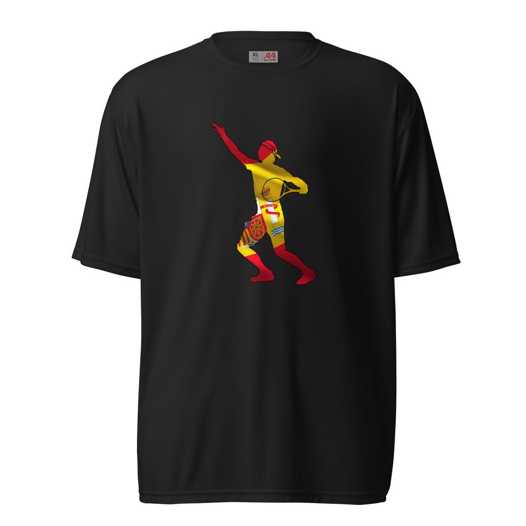 Rafa Nadal Tennis Spain Flag Silhouette Unisex Performance Crew Neck T ...