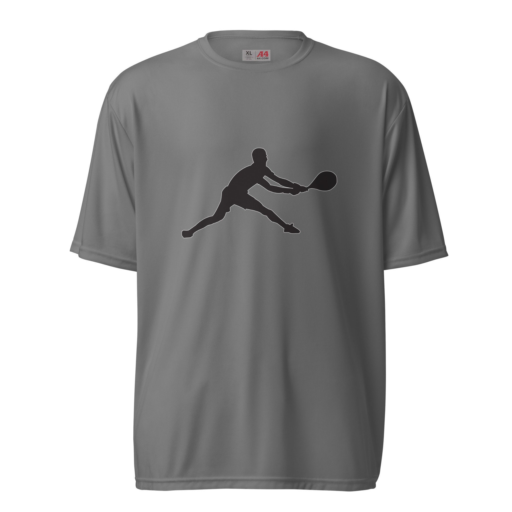 Novak Djokovic Tennis Black Silhouette Unisex Performance Crew Neck T ...