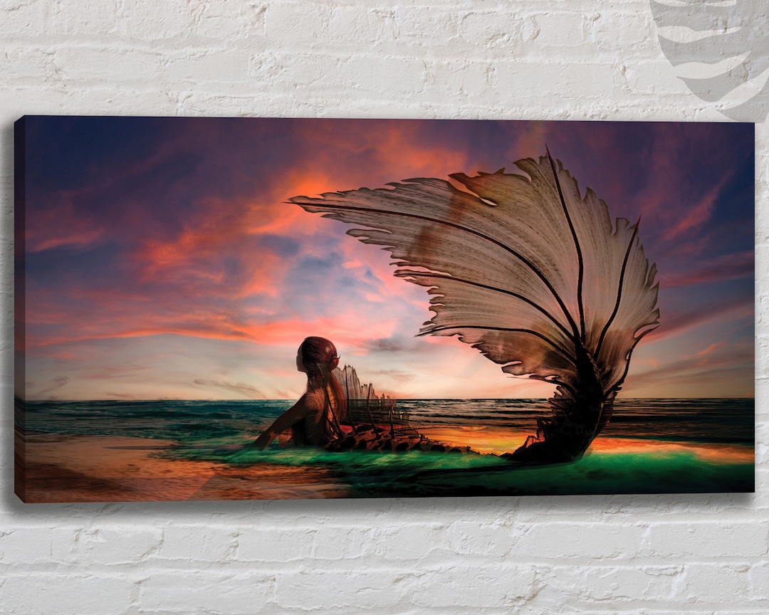 Mermaid Wall Art Decor Large Canvas Wall Art Prints Mermaid Poster ...