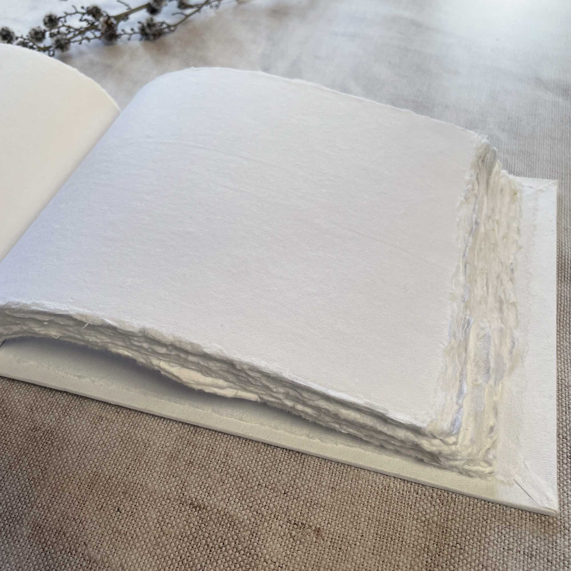 White Blank Notebook Journal Made From Handmade Cotton Rag - Etsy