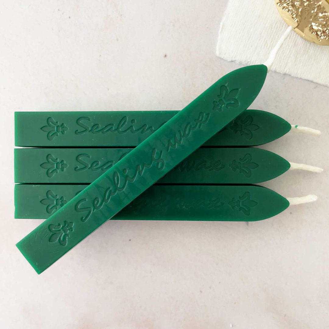 Forest Green Sealing Wax Stick With Wick / British Racing Green Wax for ...