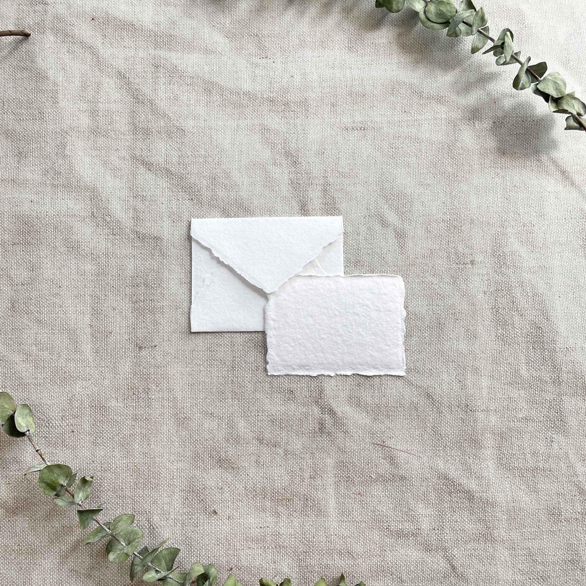 Premium White Handmade Paper Envelope With a Pointed Flap and Decked ...