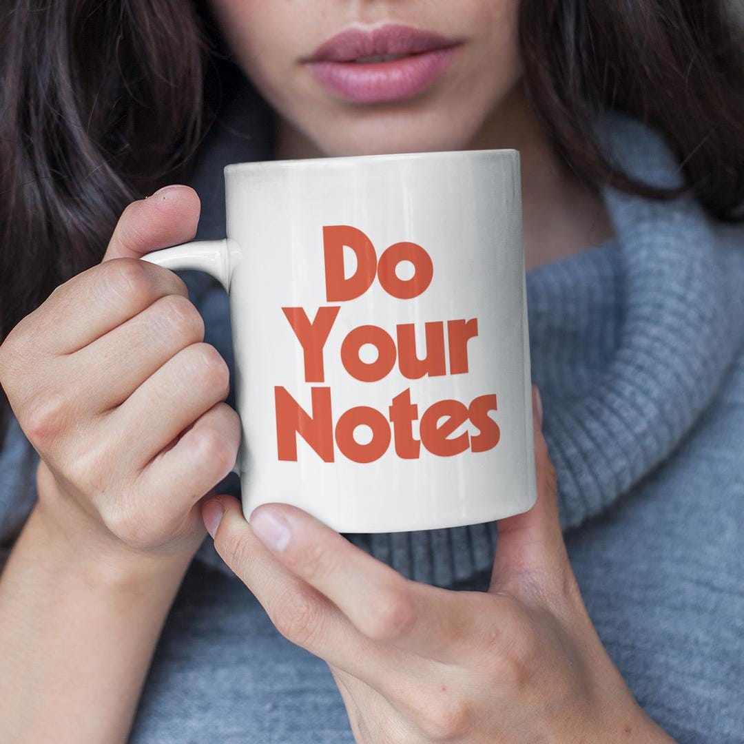 Do Your Notes Mug, Bold Retro Do Your Notes, Retro Therapist Mug, Do ...