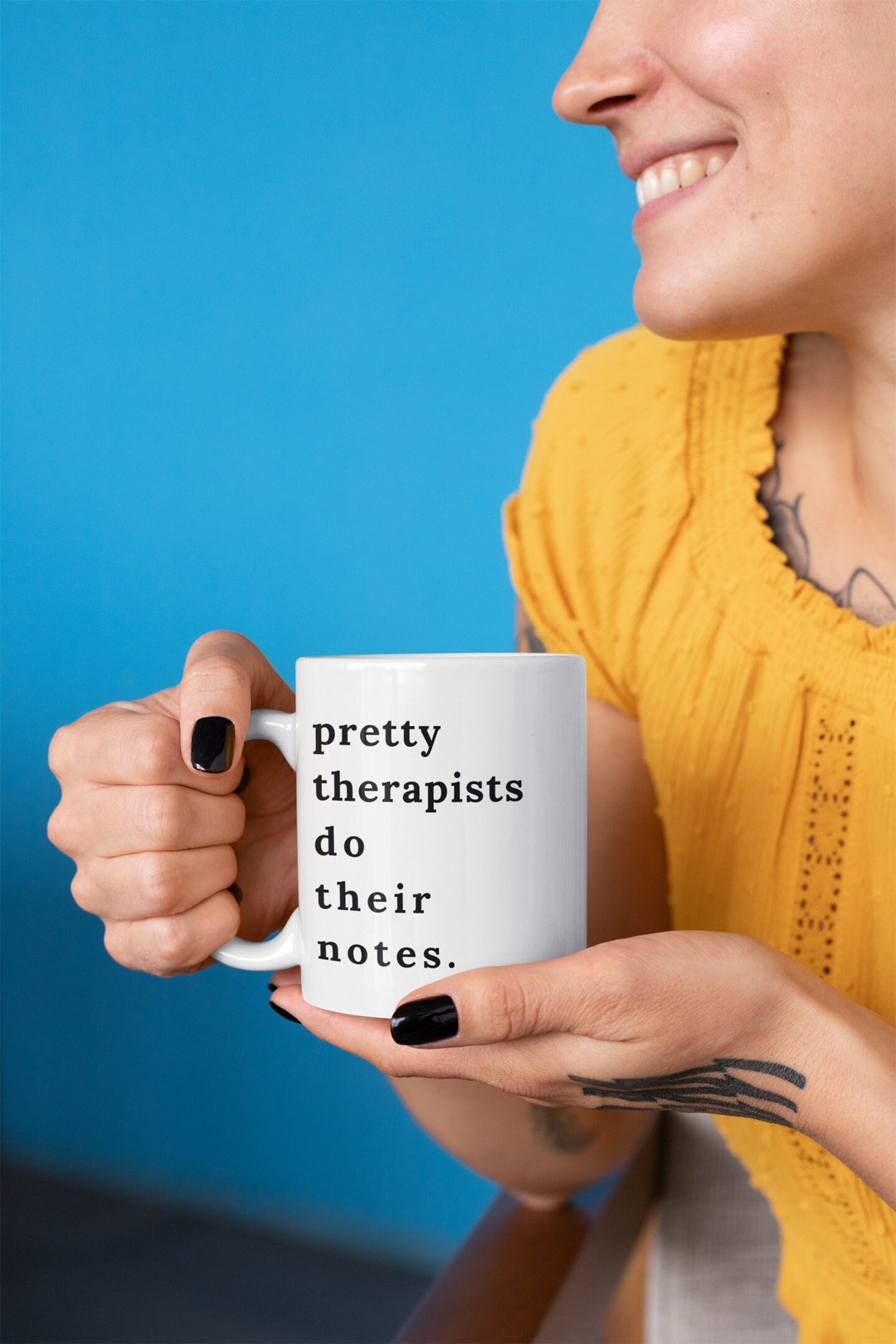 Pretty Therapists Do Their Notes Mug, Therapist Mug, Gift for Therapist ...