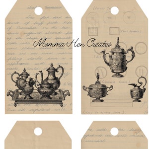 Vintage Tags, Journal Tags, Neutral Tag Base, 'digital Background ...