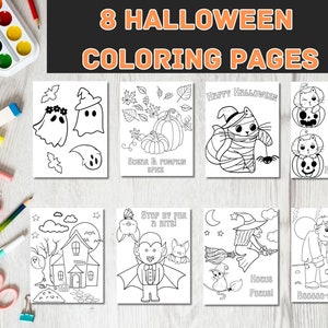 Halloween Coloring Pages, Children, Adult, Printable, Instant Download ...
