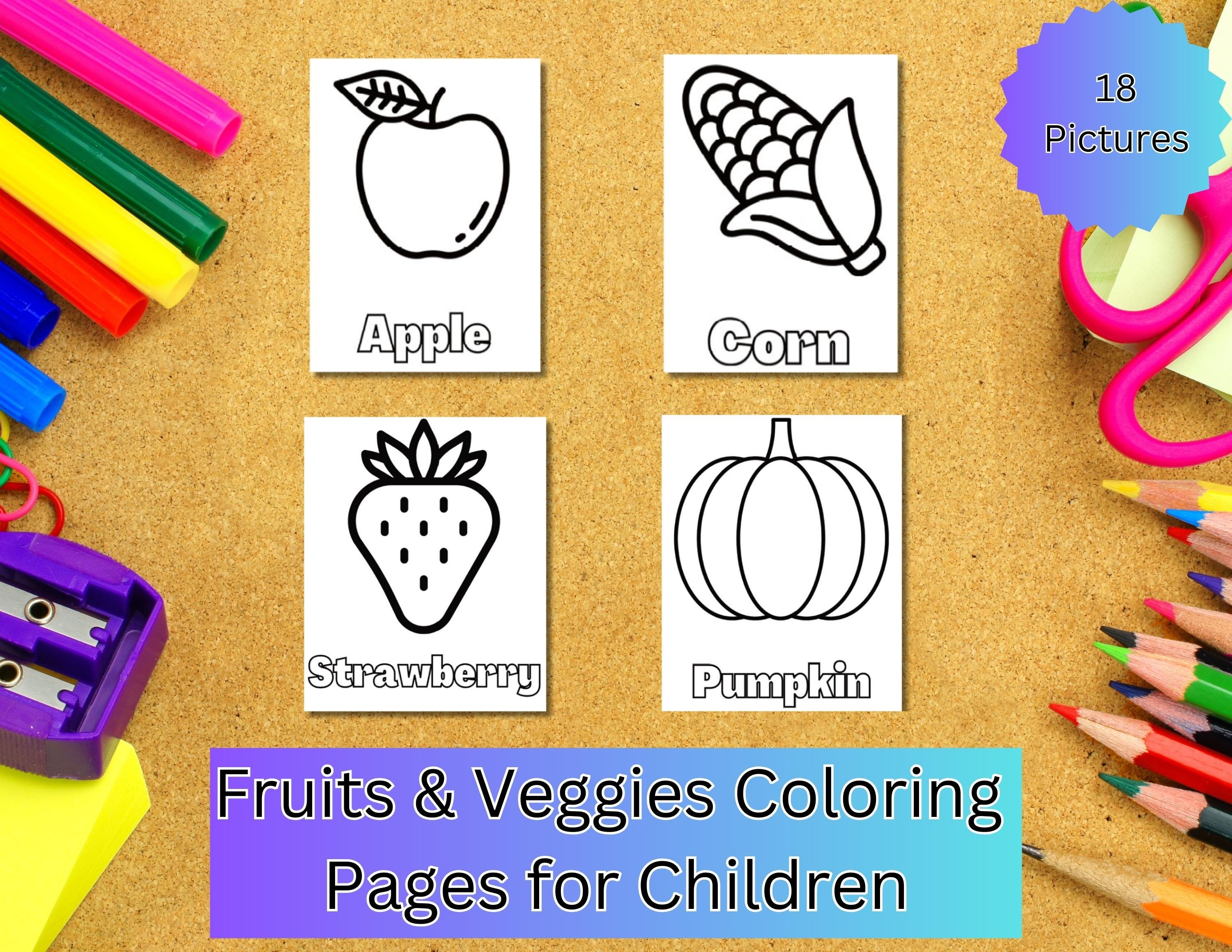 Children's First Coloring Book, Printable, Instant Download, Simple ...