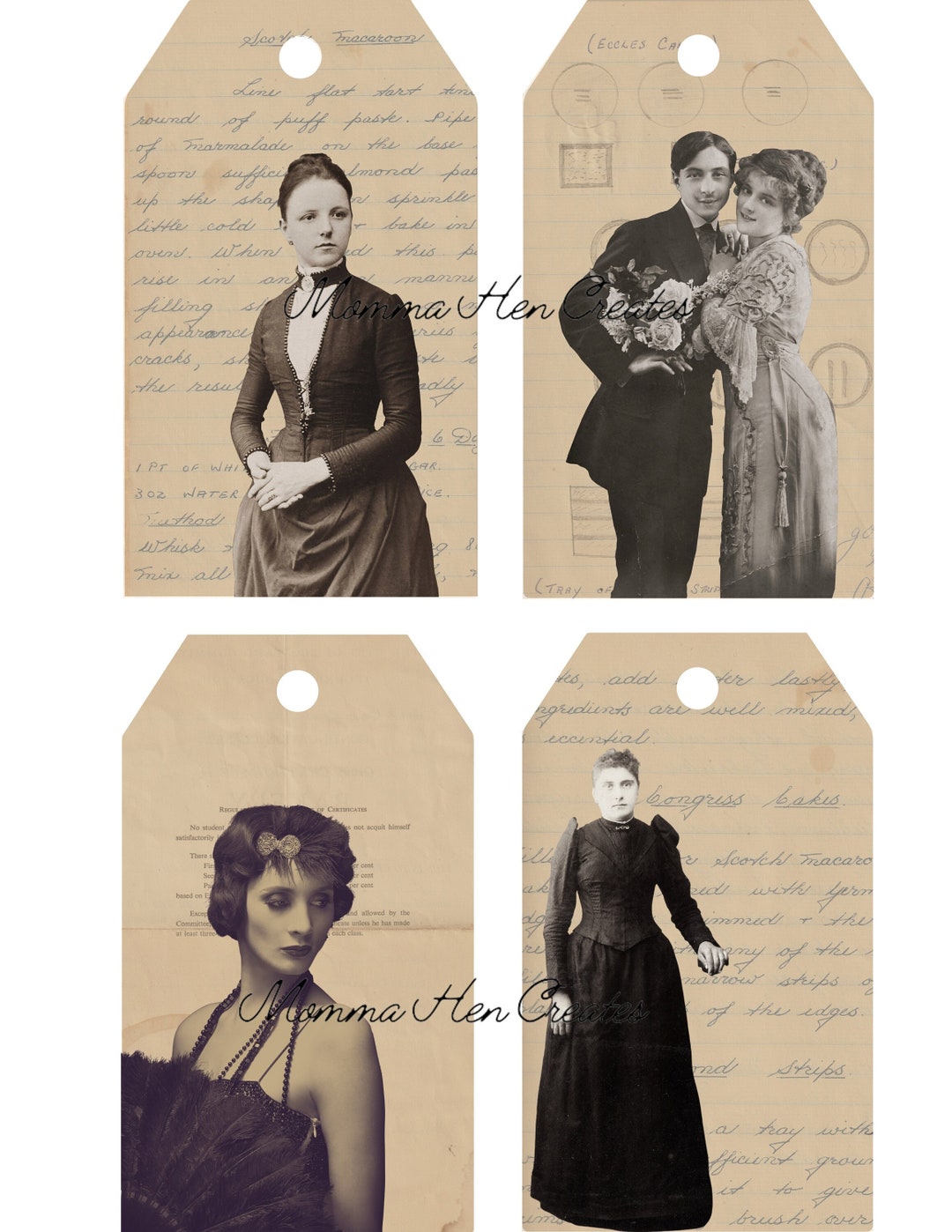 Vintage Tags, Journal Tags, Neutral Tag Base, 'digital Background ...