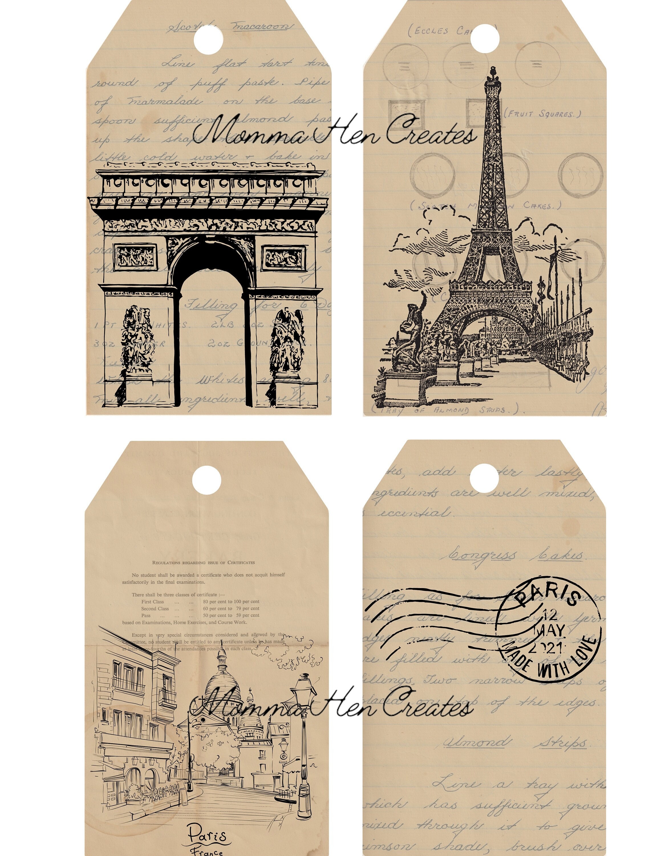 Vintage Tags, Journal Tags, Neutral Tag Base, 'digital Background ...