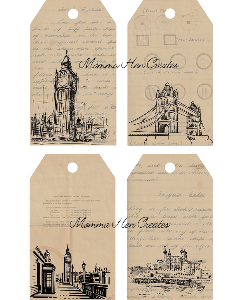 Vintage Tags, Journal Tags, Neutral Tag Base, Digital Background ...