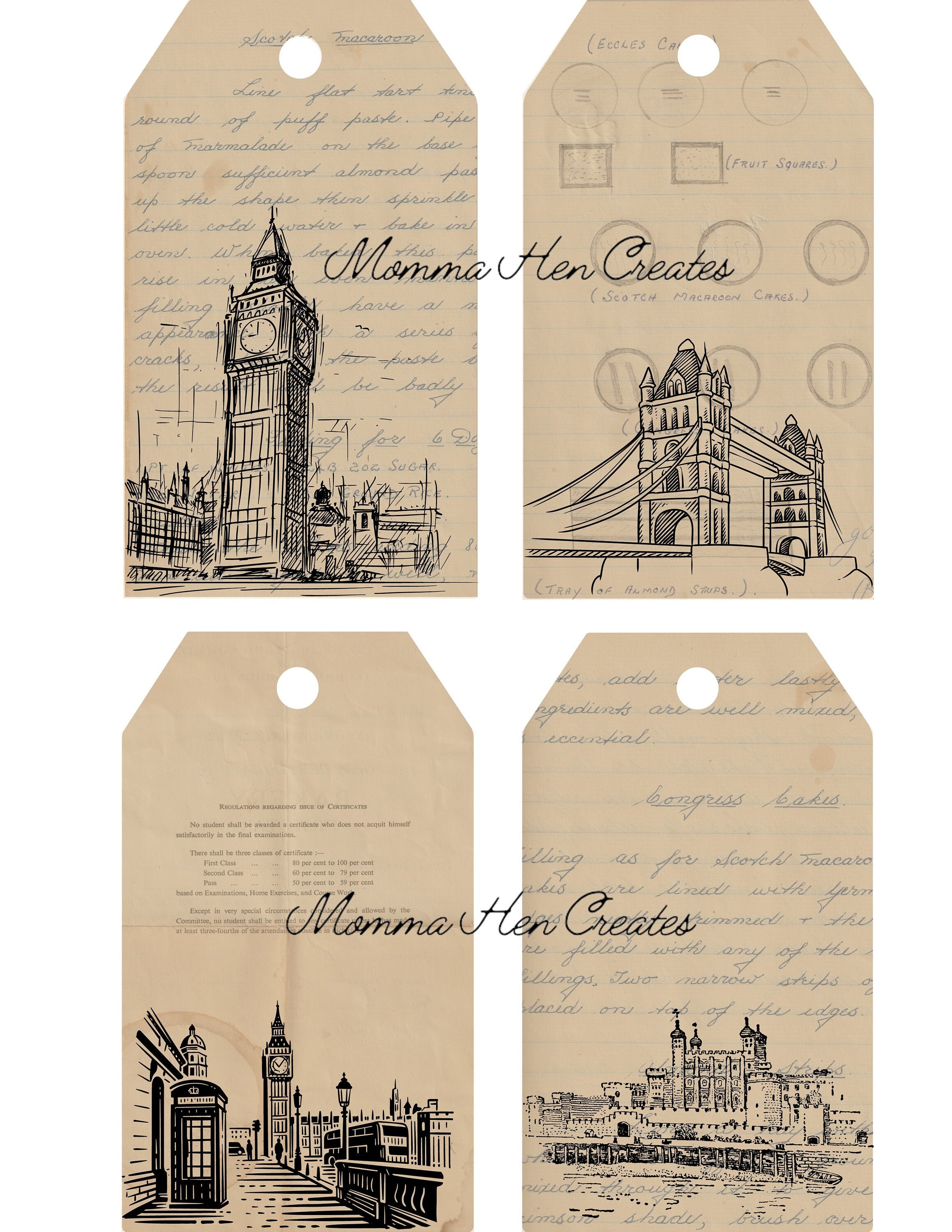 Vintage Tags, Journal Tags, Neutral Tag Base, Digital Background ...