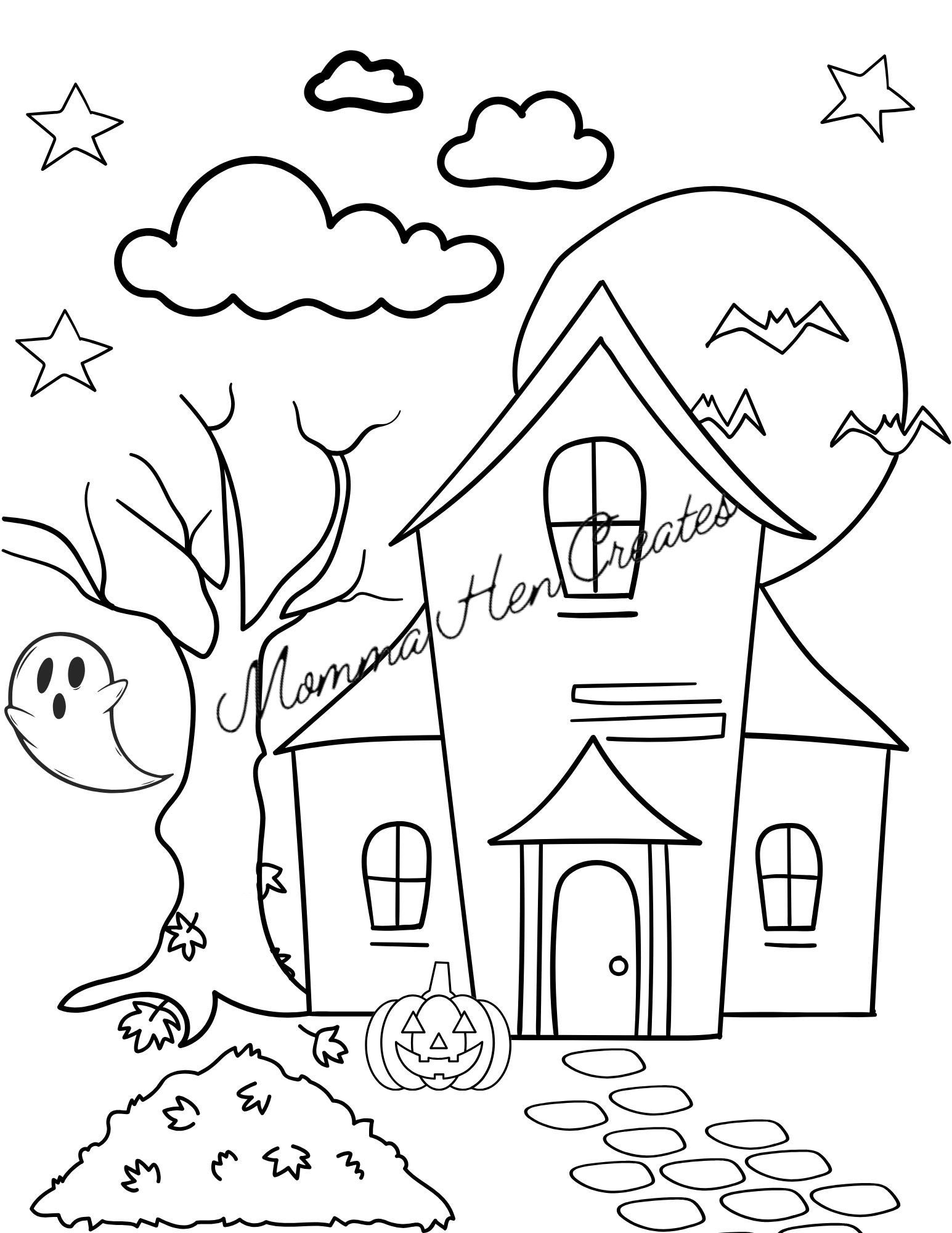 Halloween Coloring Pages, Children, Adult, Printable, Instant Download ...