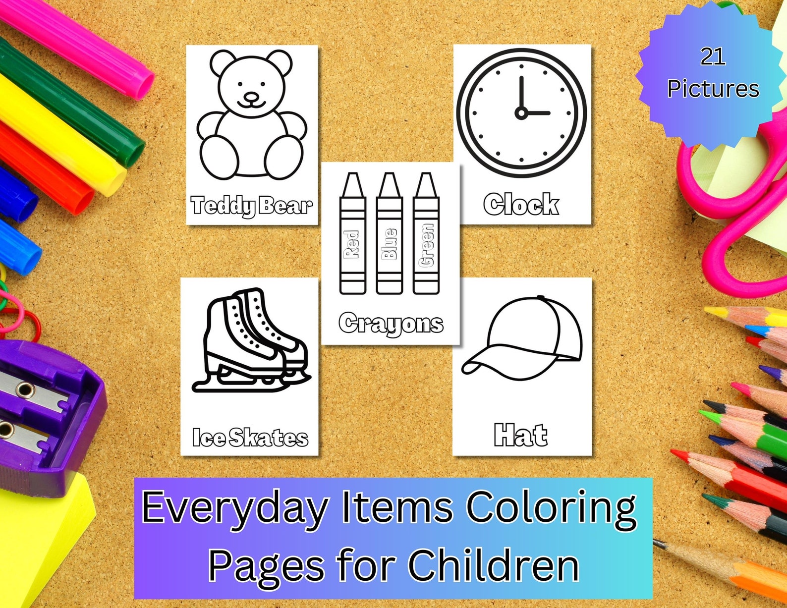Children's First Coloring Book, Printable, Instant Download, Simple ...