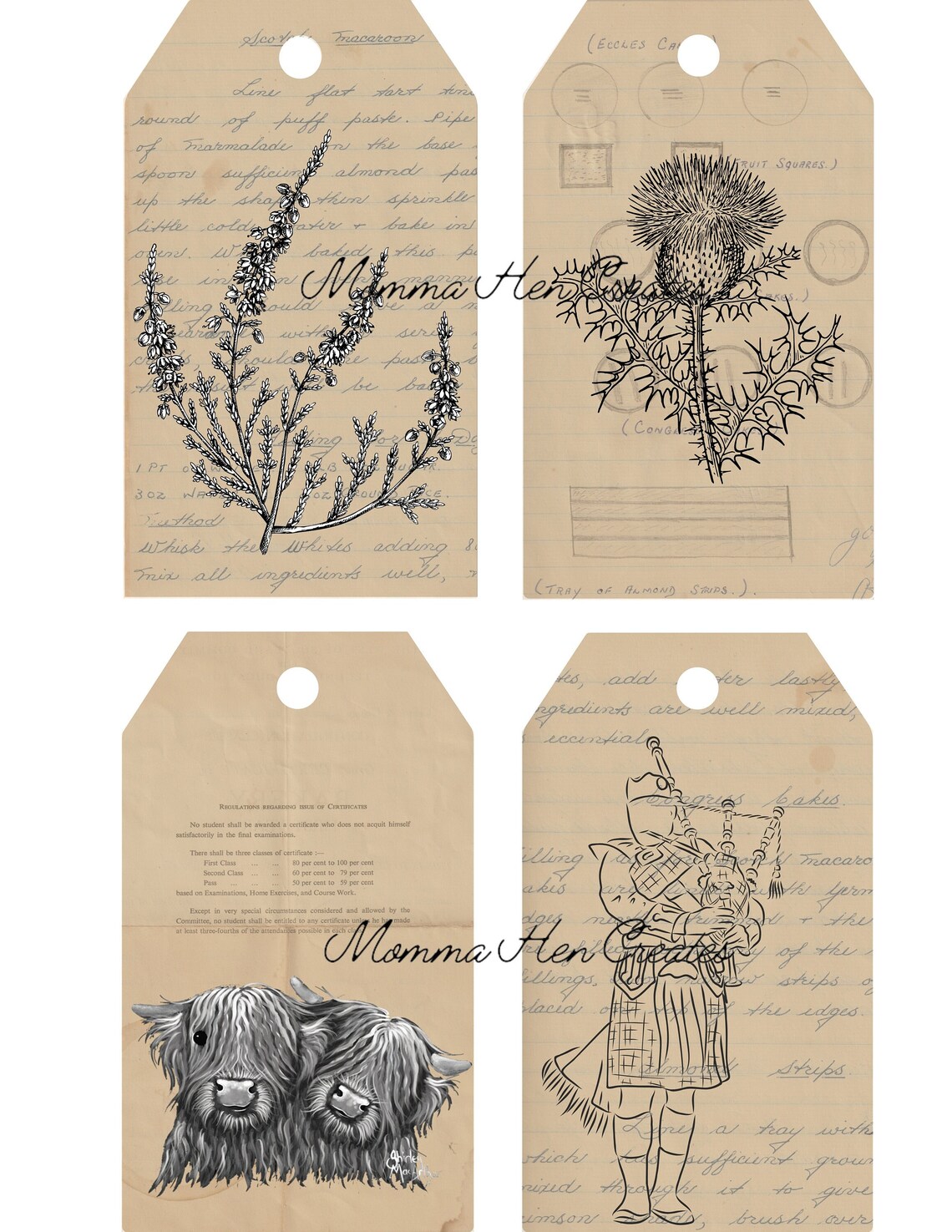 Vintage Tags, Journal Tags, Neutral Tag Base, 'digital Background ...