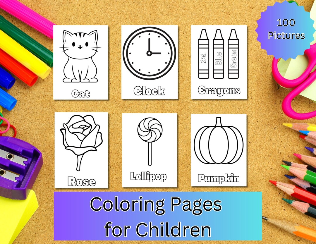 Children's First Coloring Book, Printable, Instant Download, Simple ...