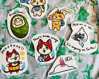 Jibanyan Stickers - Etsy